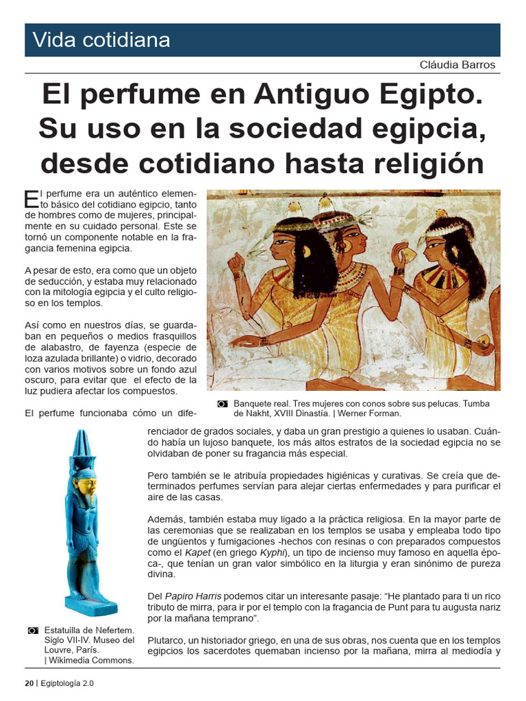 Egiptologia 2 0 No11 El Perfume en Antig | PDF | Perfume | Antiguo Egipto