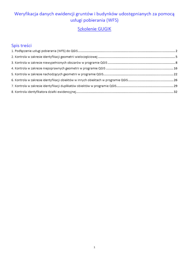 Kontrola Danych Egib W QGIS | PDF