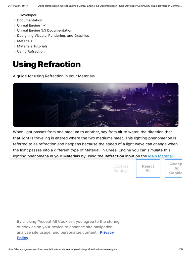 Using Refraction in Unreal Engine - Unreal Engine 5.5 Documentation ...