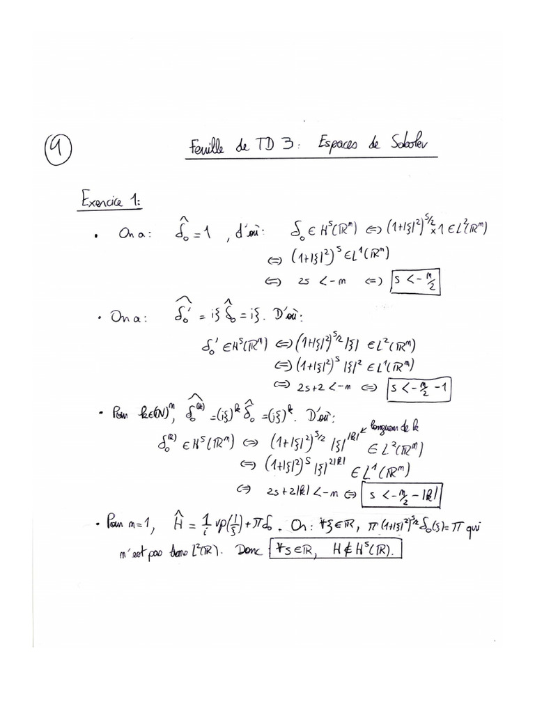 2018 M1 TD3 Corrections | PDF