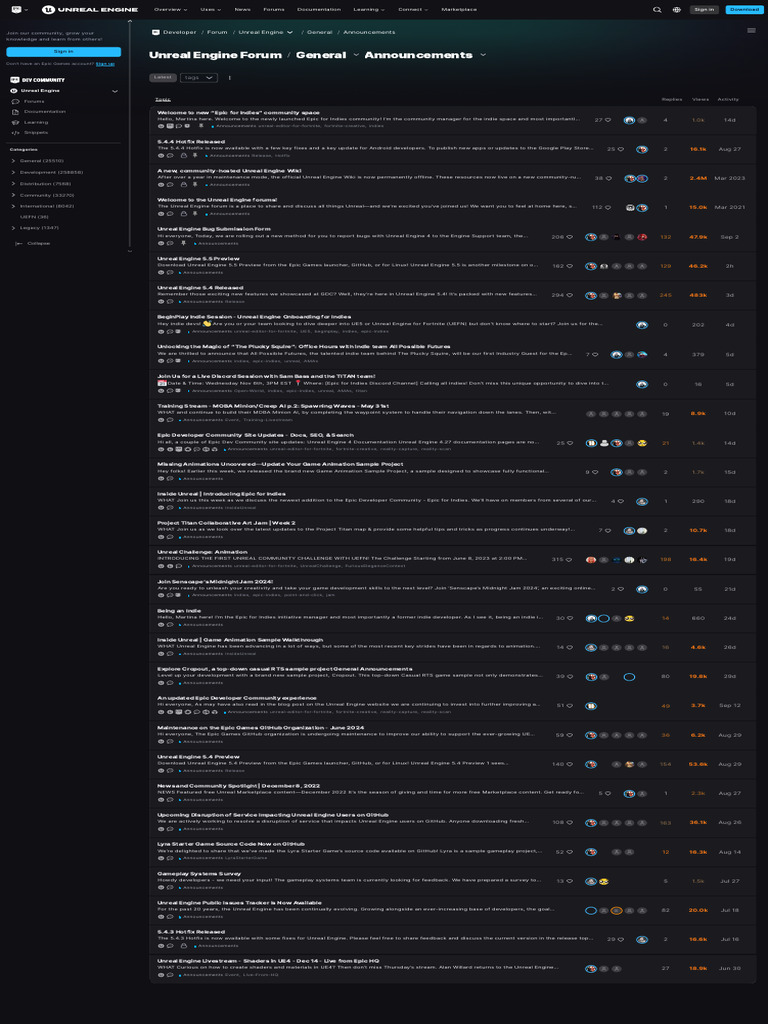 Latest Unreal-Engine Topics in Announcements - Epic Developer Community ...