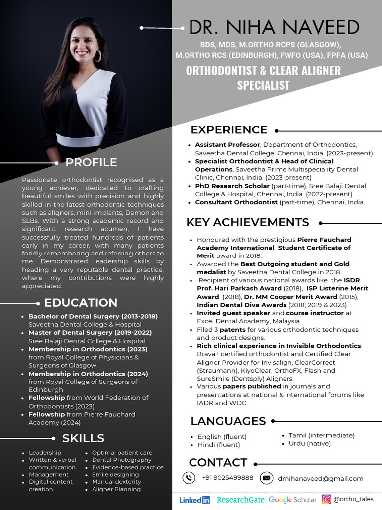 Dr. Niha Jain: Orthodontics Expert | PDF | Orthodontics | Dentistry