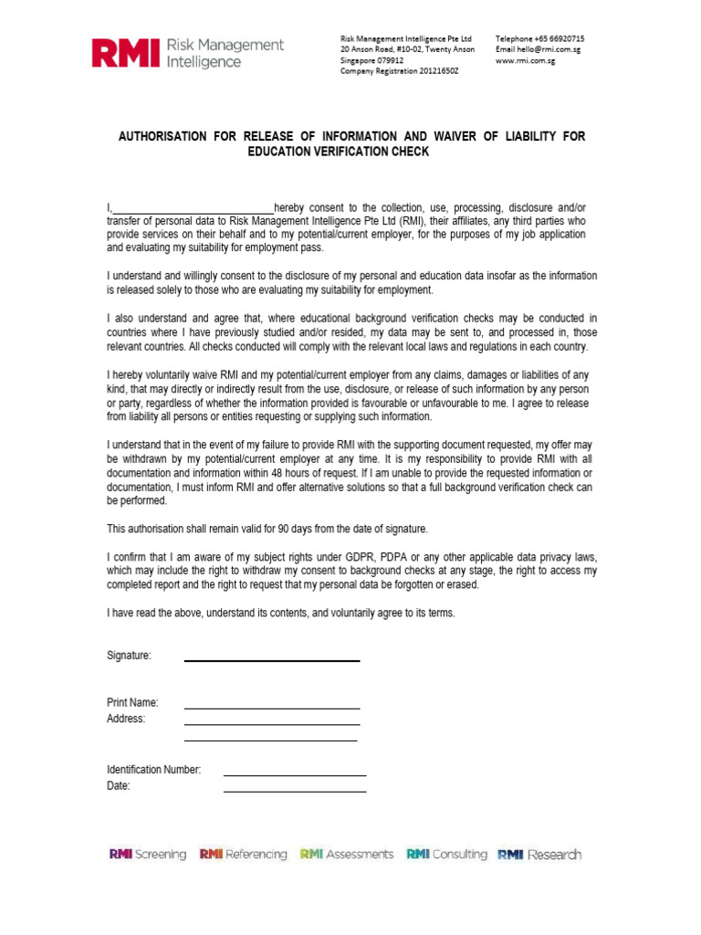 RMI Letter of Authorisation 2020 MOM | PDF | Justice | Crime & Violence