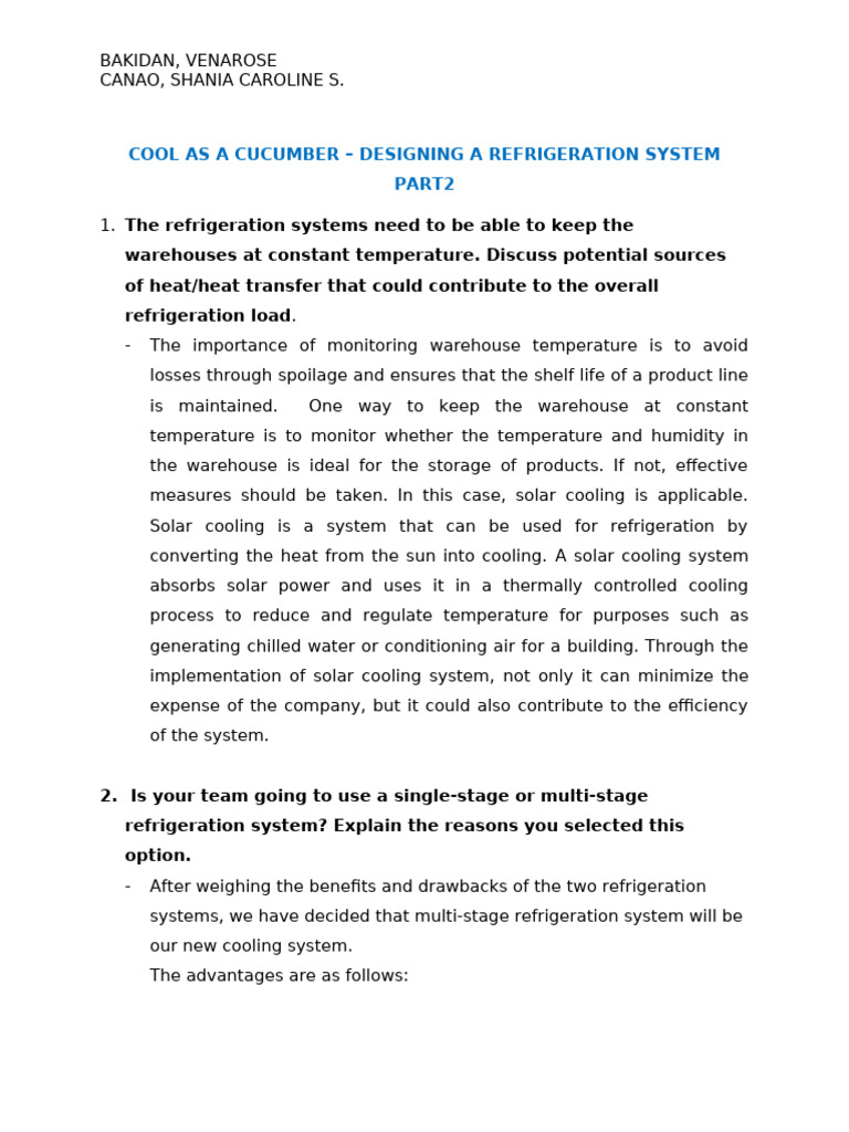 Designing Multi-Stage Refrigeration Systems | PDF | Refrigeration ...