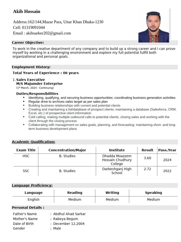 Akib Resume | PDF