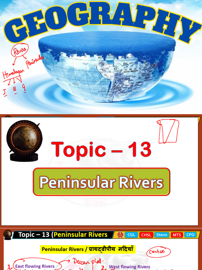 Topic - 12 (B) Peninsular Rivers | PDF | Hydrology | Earth Sciences