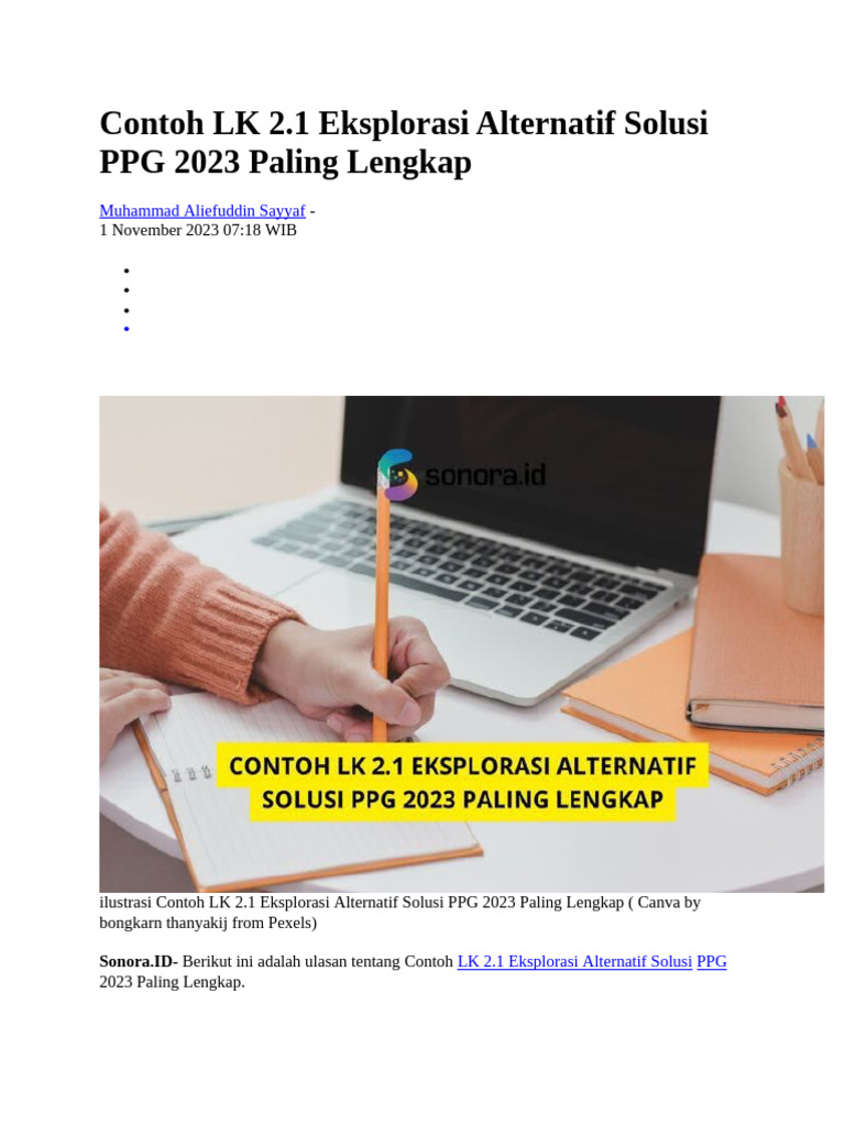 Contoh LK 2.1 Solusi PPG 2023 | PDF | Ilmu Sosial | Sains & Matematika
