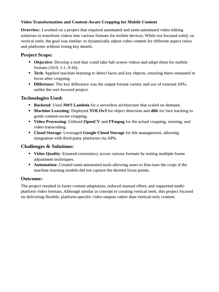 Video work case study | PDF