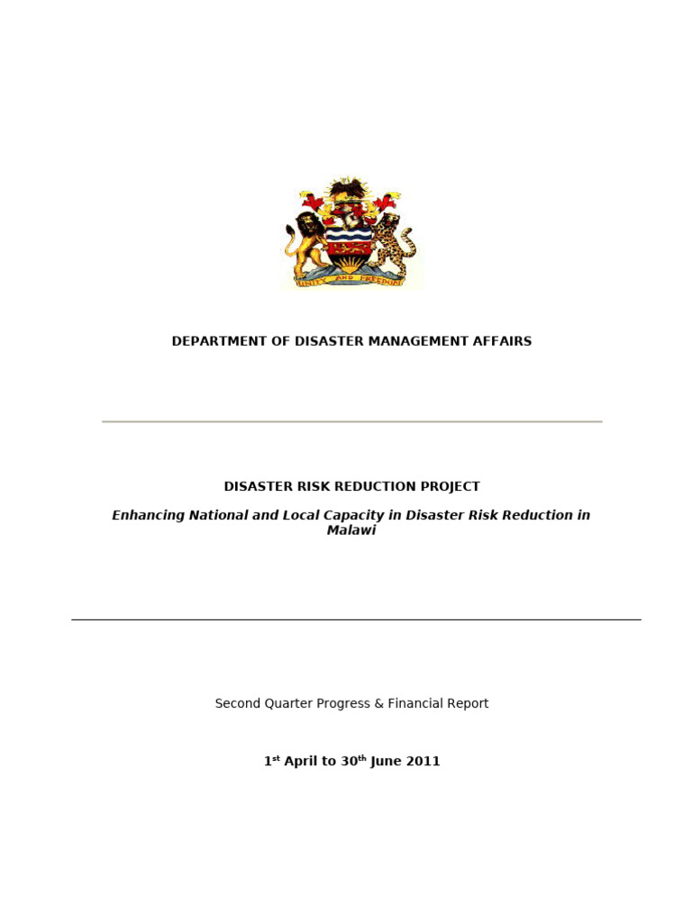 Malawi Disaster Risk Reduction Report Q2 2011 | PDF | Disaster Risk ...