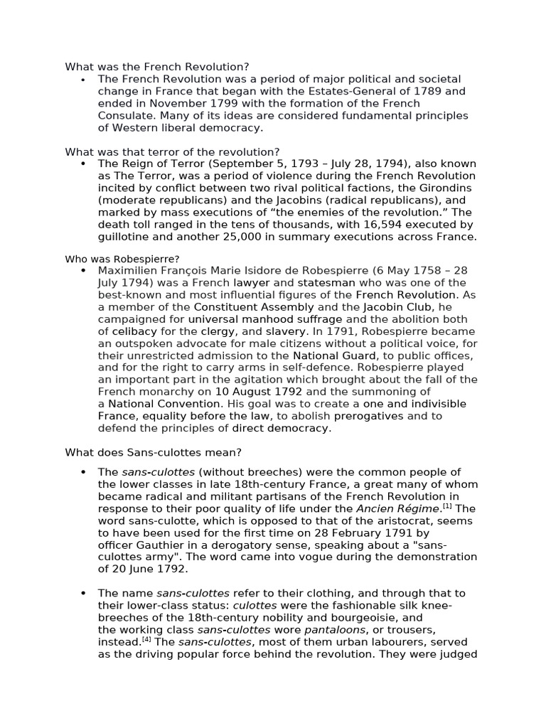 What Was The French Revolution | PDF | French Revolution | French ...