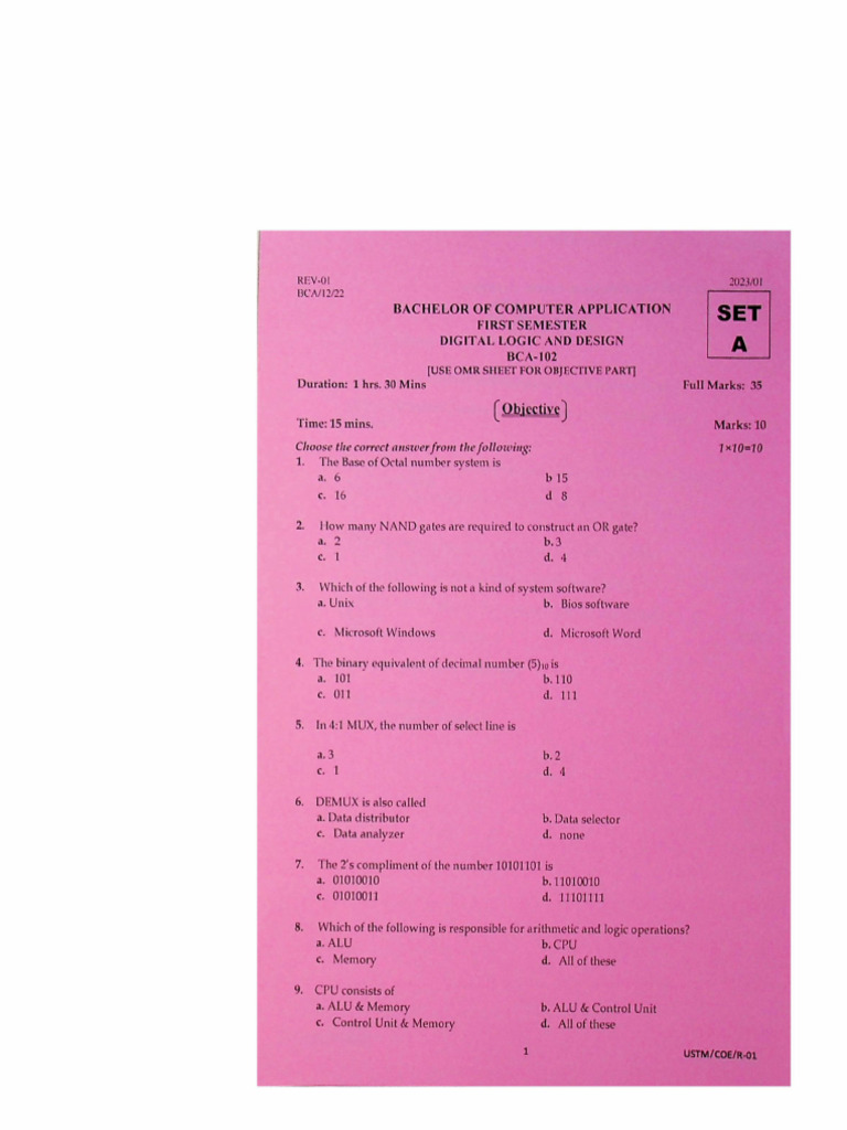 Digital Logic And Design 1st Semester Pdf 