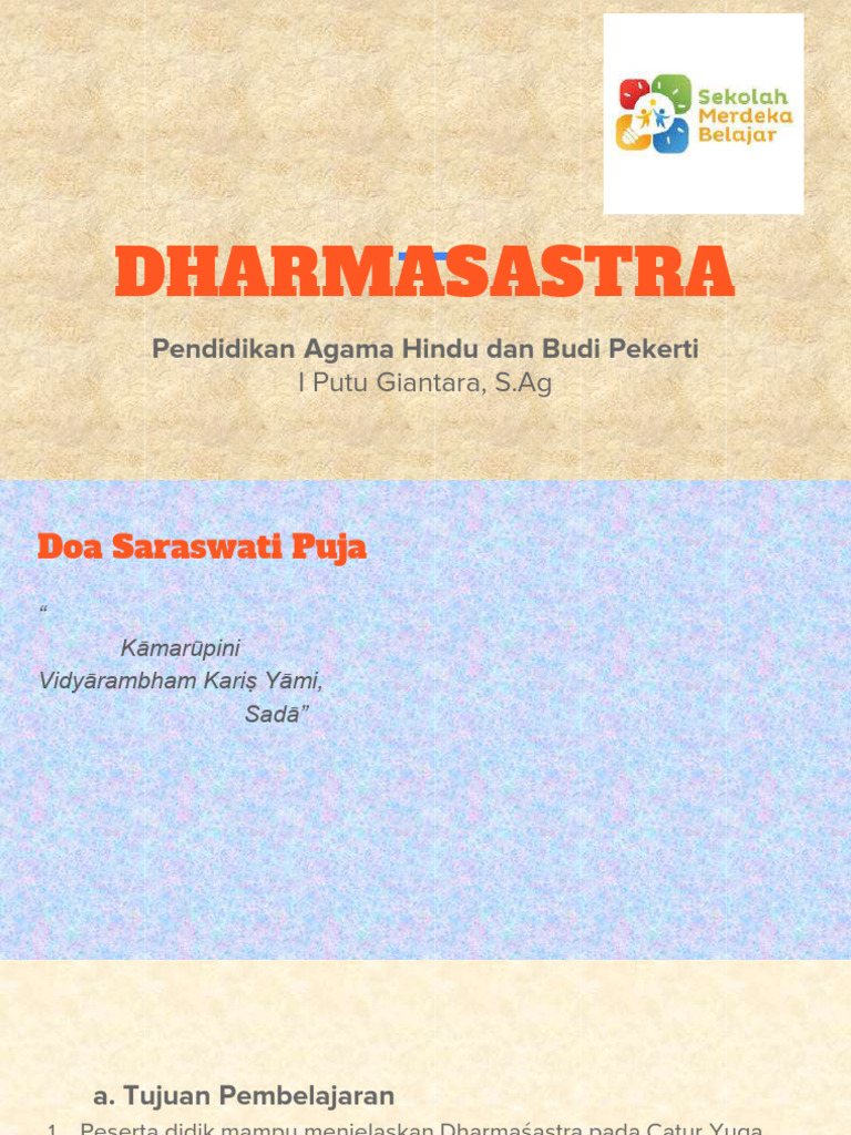 Dharmasastra Kelas X SMT 1 Gian | PDF | Filsafat