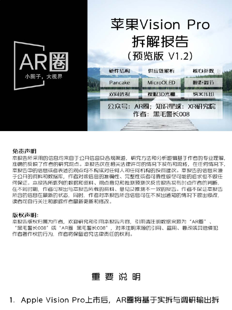 Vision Pro 拆解报告-预览版V1.2-20240102 | PDF