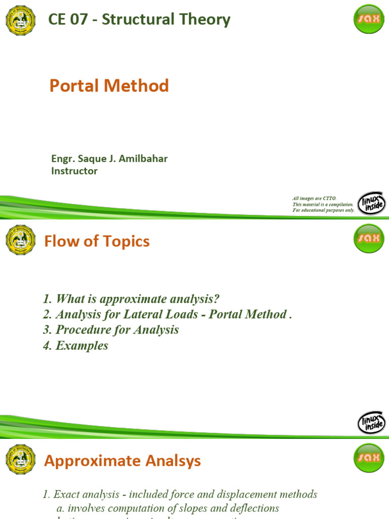 14 Portal Method | PDF | Column | Force