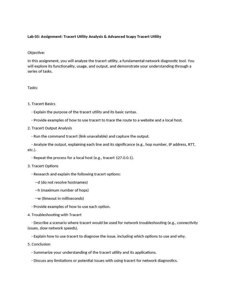 Tracert Utility Assignment | PDF | Computer Networking | Computer Programming
