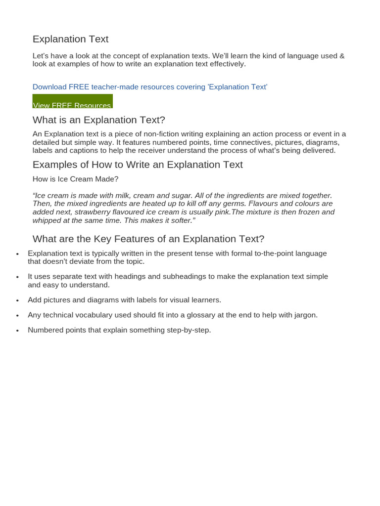 Explanation Text | PDF | Ice Cream | Human Communication