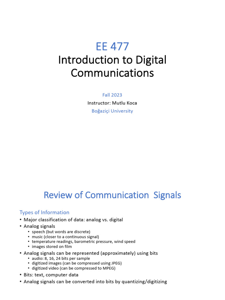 Course Introduction Pdf Digital Signal Modulation