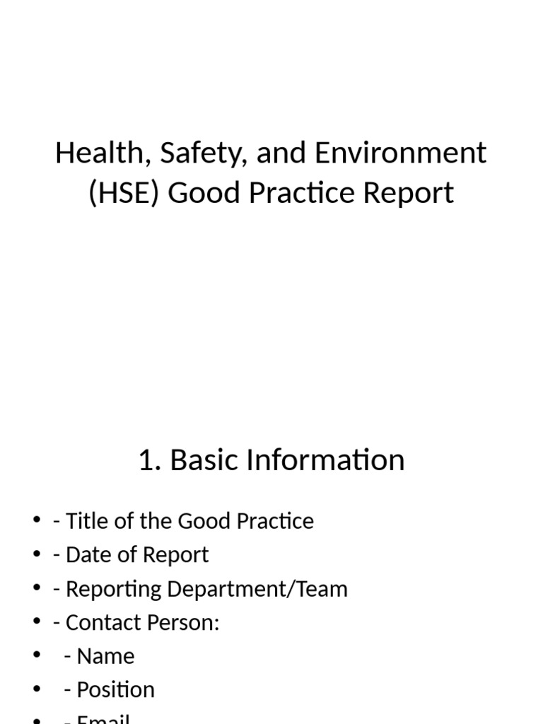 HSE Good Practice Report | PDF | Technology & Engineering
