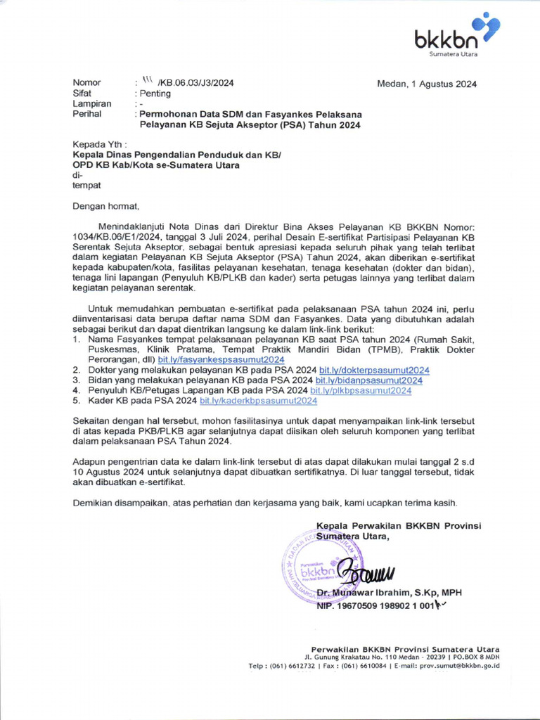 Permohonan Data Komponen PSA 2024-1 | PDF