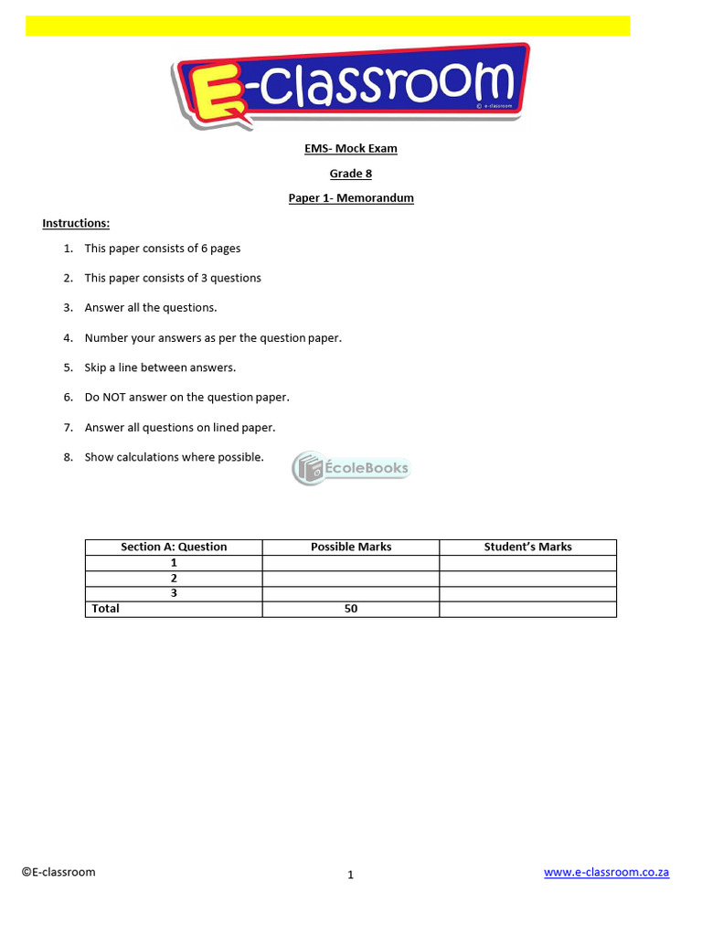 GR08 Ems Term2 Pack01 Practice Paper Memo | PDF | Debits And Credits ...