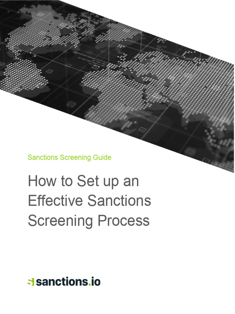 Sanction screening Guide | PDF | Office Of Foreign Assets Control | Crimes