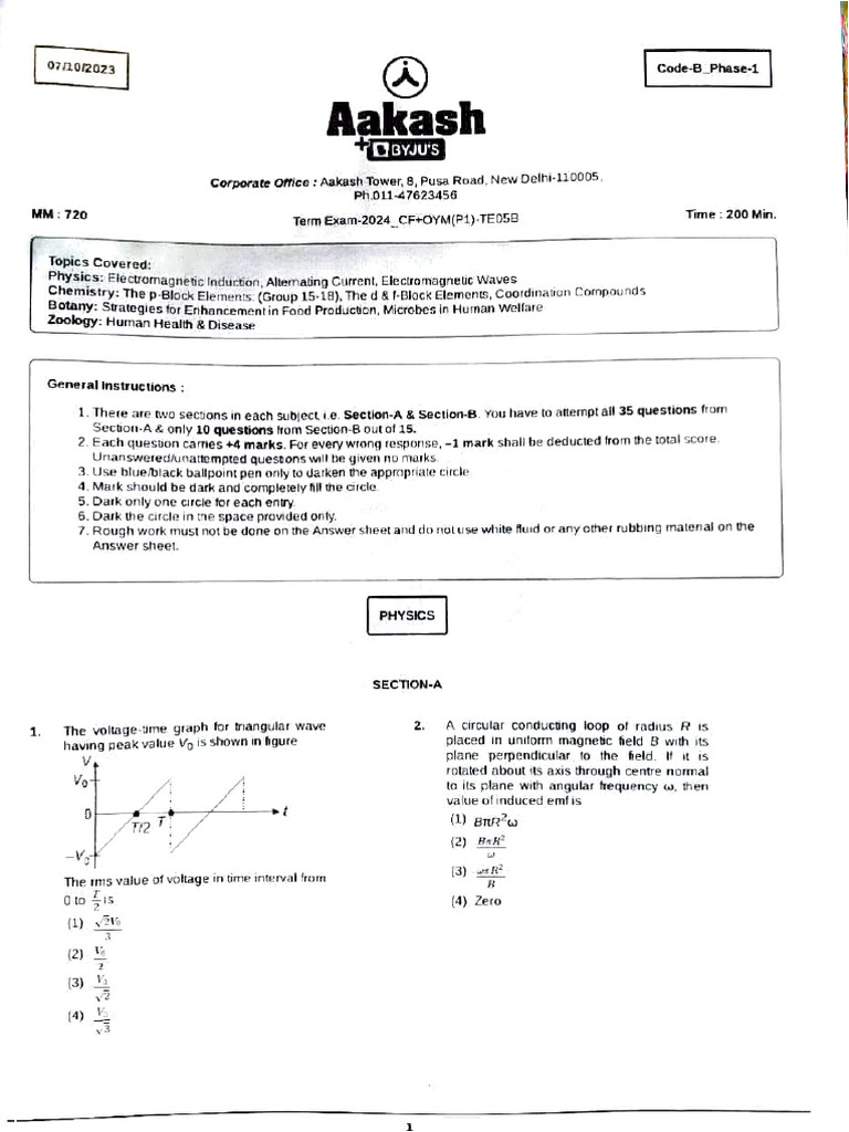 Aakash: Obyjus | PDF | Electrical Impedance | Inductor