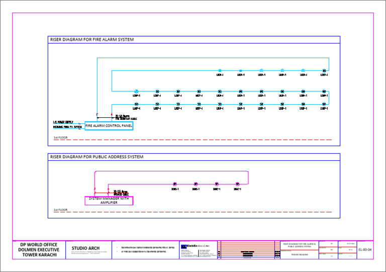 El-00-04 - Riser Diagram For Fire Alarm & Public Address System | PDF ...