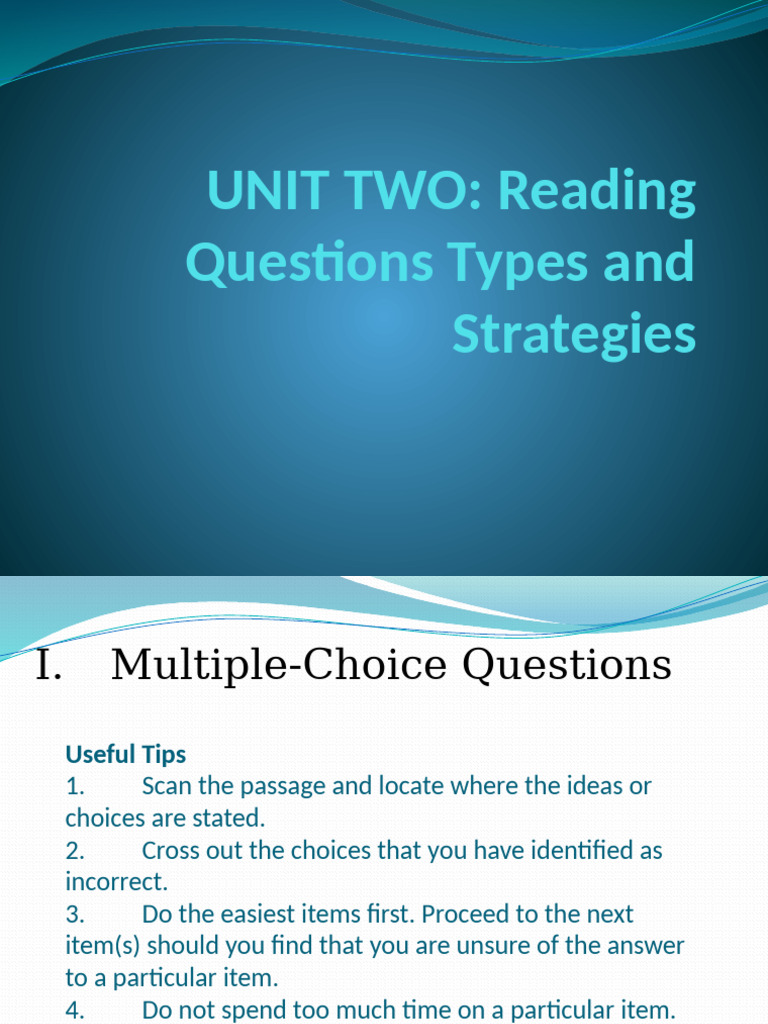 Reading Ielts Question Types and Strategies | PDF | Question | Multiple ...