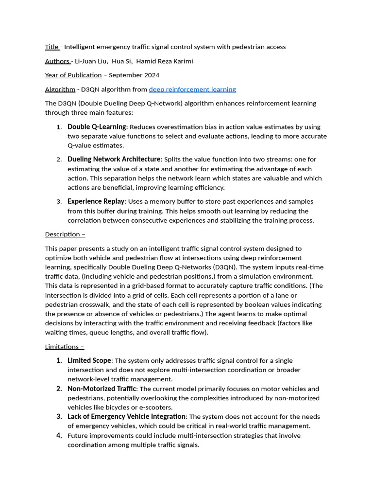 Intelligent Emergency Traffic Signal Control System With Pedestrian Access | PDF | Traffic ...