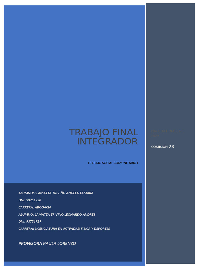 TSC 1 Trabajo final integrador. C28 | PDF | Conocimiento | Bibliografía