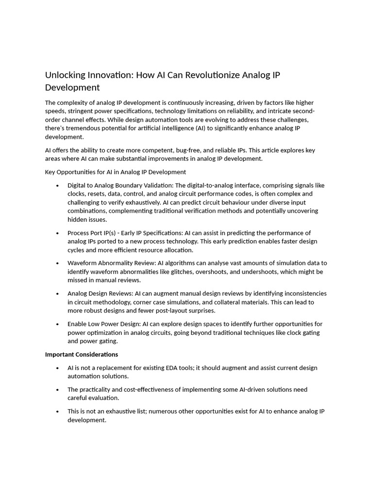 Analog IP Problems For AIML | PDF | Formal Verification | Artificial Intelligence