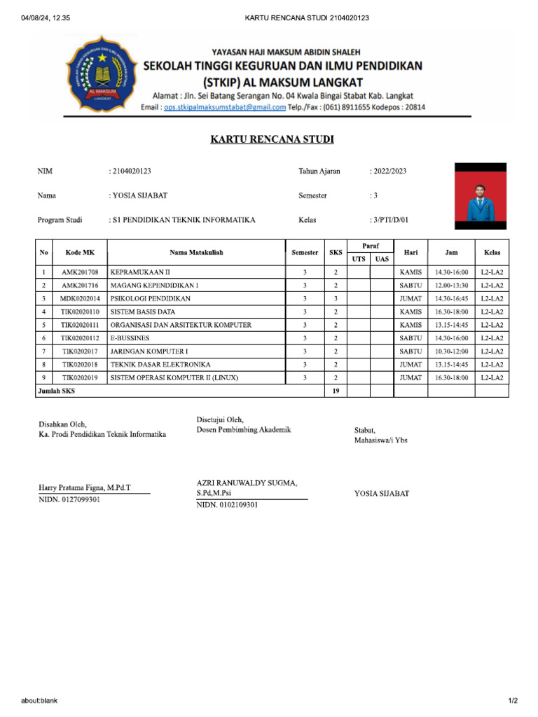 Krs Semester 3 | PDF