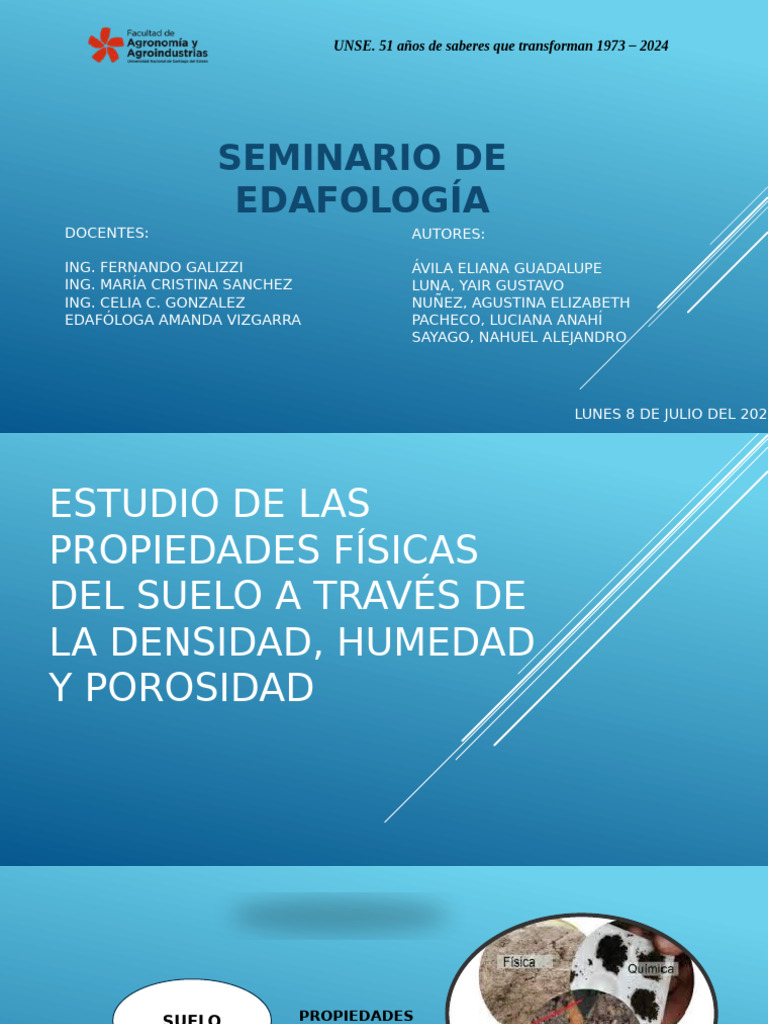 Densidad Del Suelo 1 Seminario Pdf Agricultura Densidad