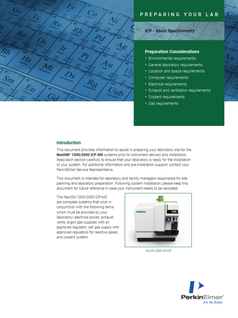 GDE NexION 1000 2000 ICP MS Preparing Your Lab 012773 01 | PDF ...
