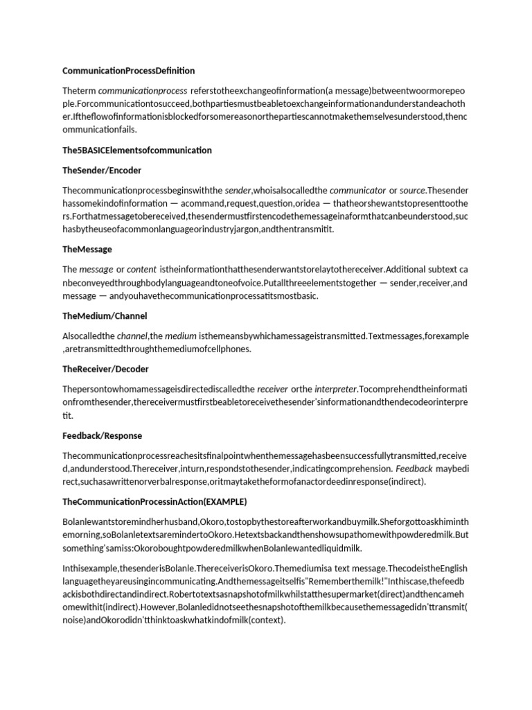 Communication Process Definition-1 | PDF | Semiotics | Human Communication