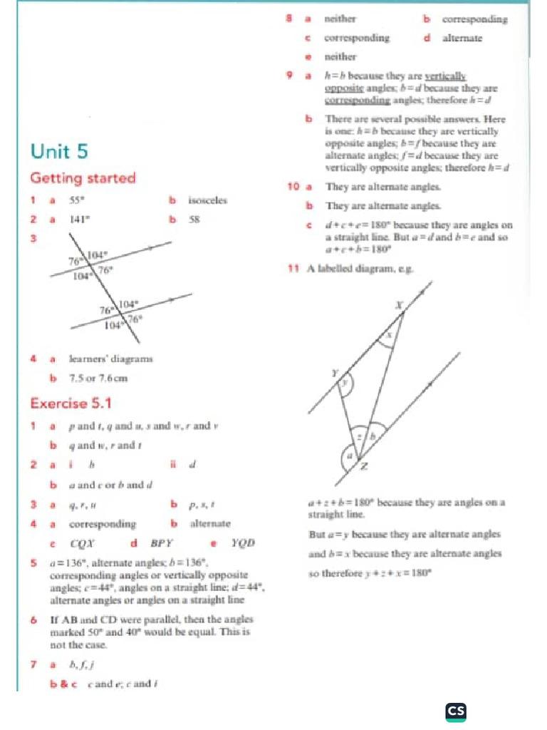 Unit 5 Class 8 ANSWER KEY | PDF