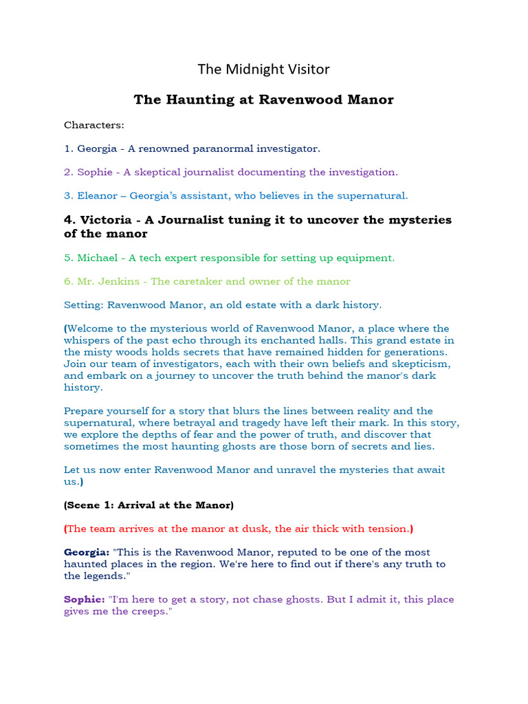 Horror Story Script | PDF | Ghosts