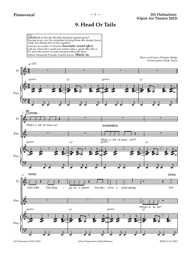 9.HEAD OR TAILS V4 - Pianovocal | PDF