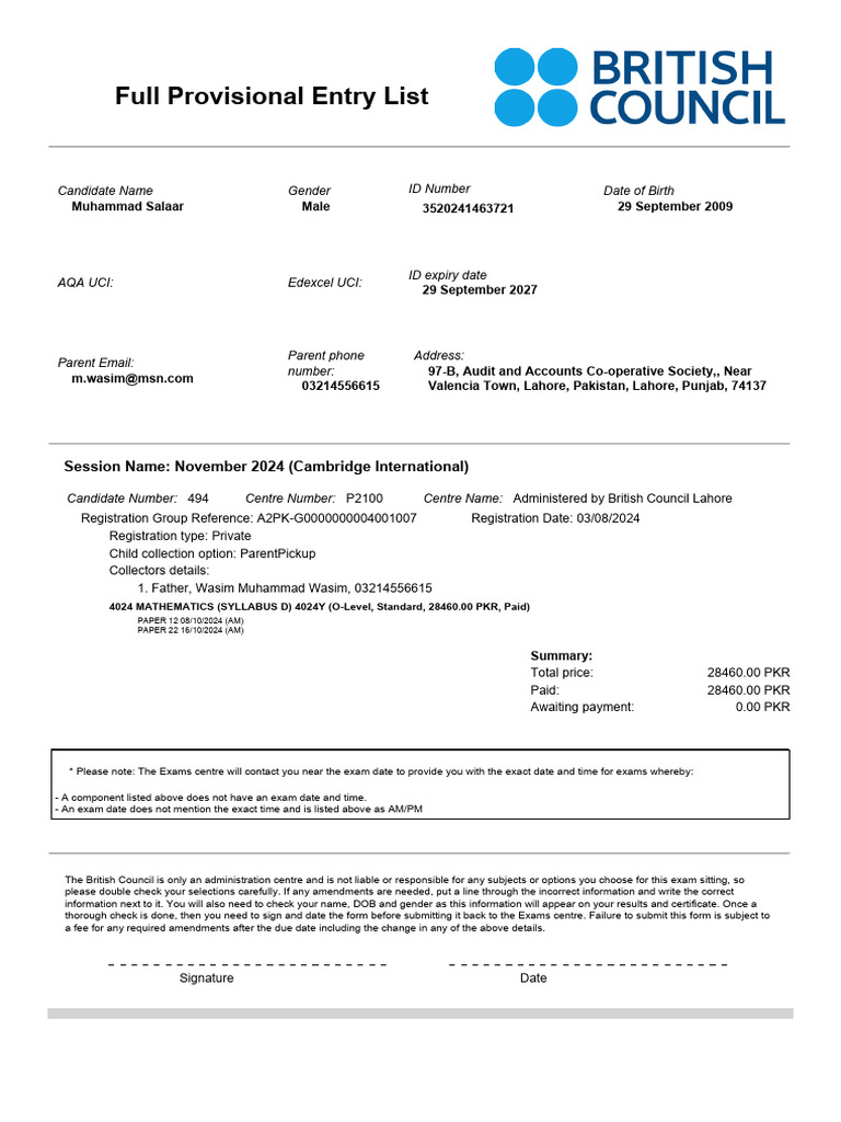 Full Registration Summary Report 20241007 | PDF | Qualifications