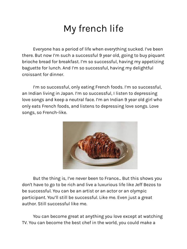 My French Life: Random Essay | PDF