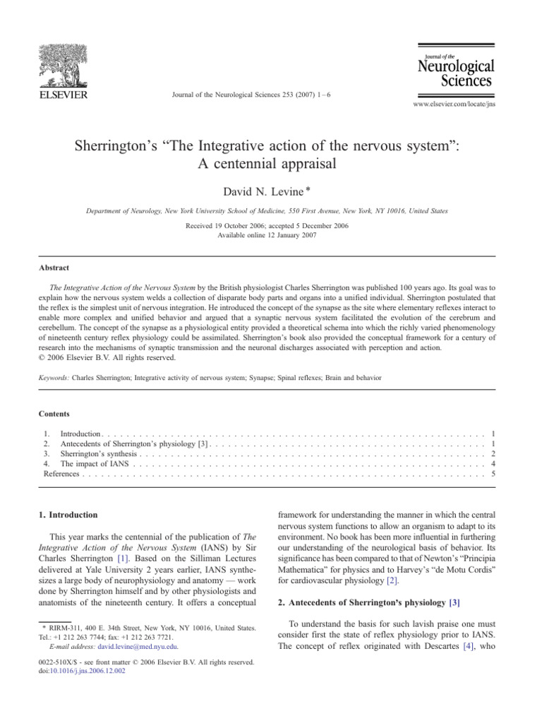 Biomécan Sherington | PDF | Synapse | Nervous System