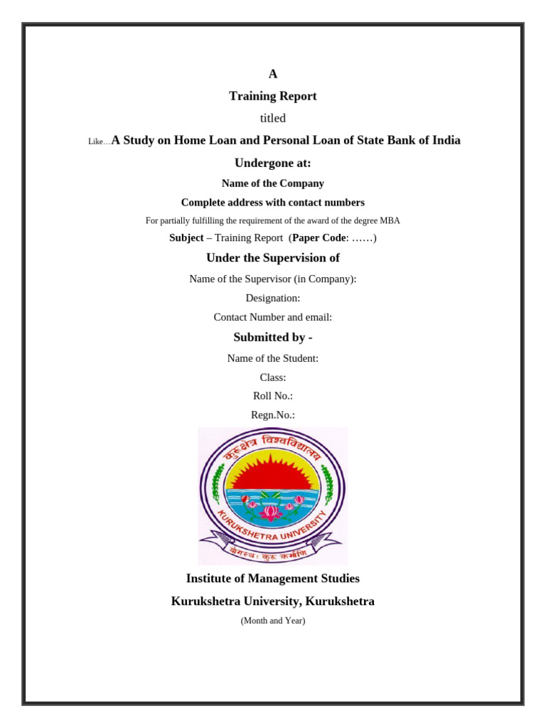 Training Report Format | PDF