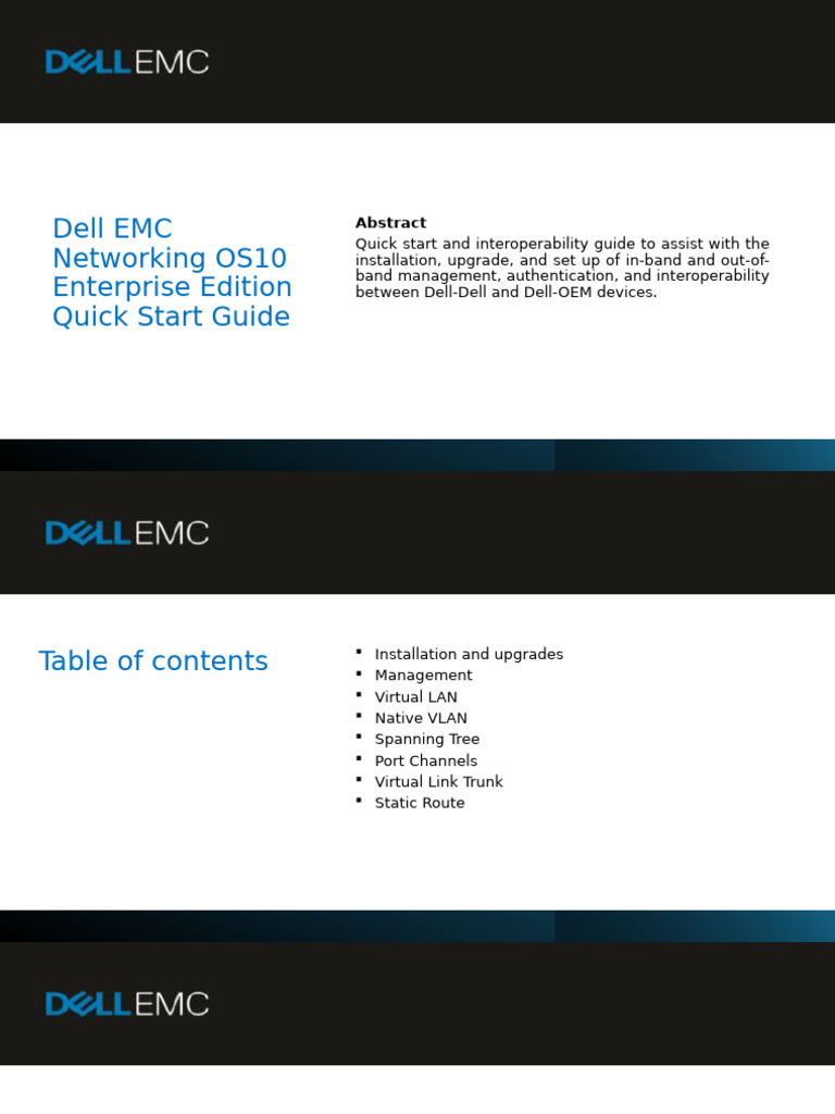 Dell Emc Os Quick Guide | PDF | Computer Network | Telecommunications Standards