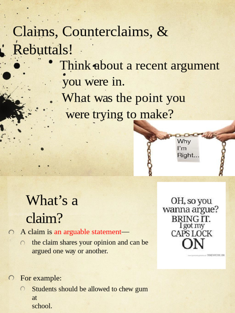 Claims CounterClaims Refutations Rebuttals WEB | PDF | Evidence