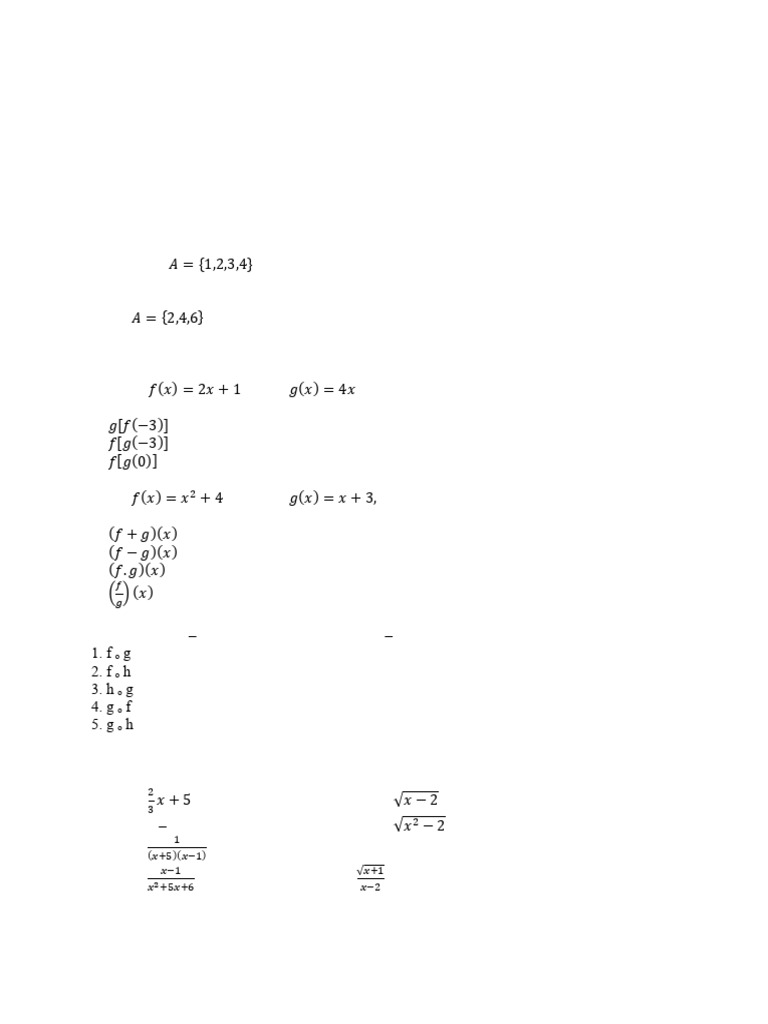 The Language of Relations and Functions Activity | PDF | Teaching ...