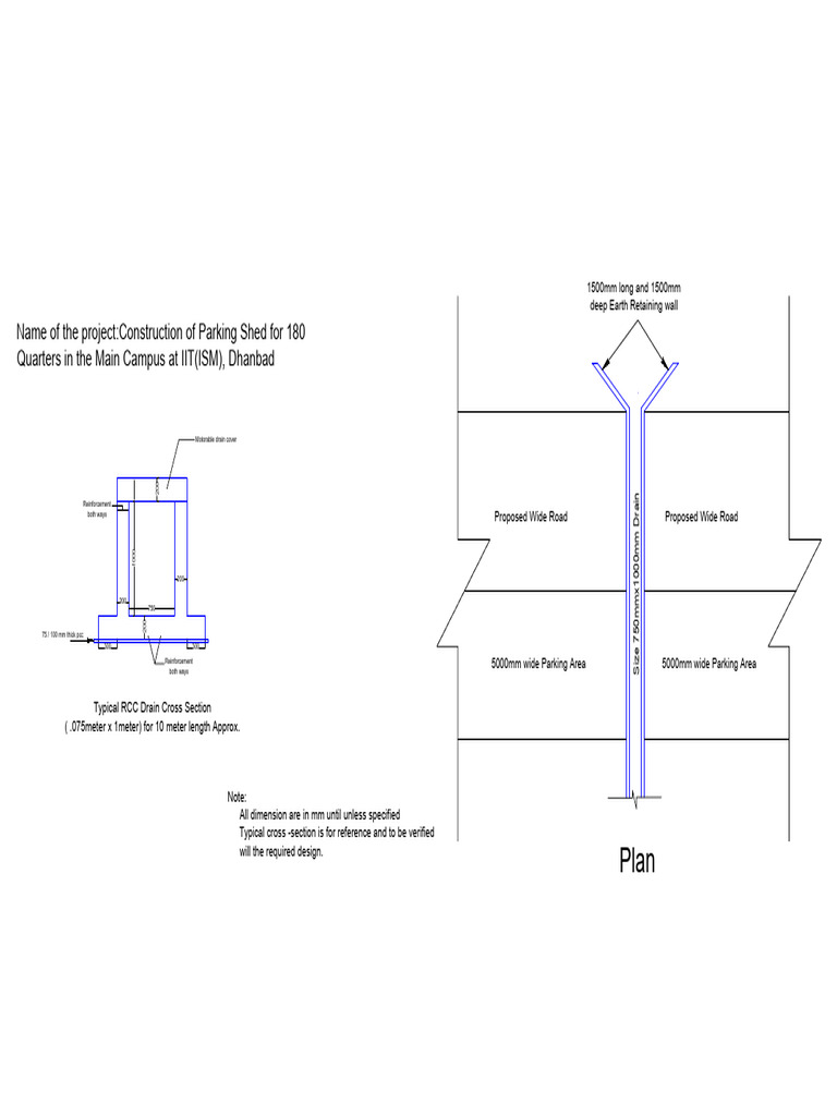 Architectural Draing For RCC Motorable Drain-Model | PDF