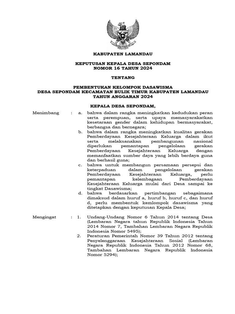 SK Dasawisma 2024 | PDF