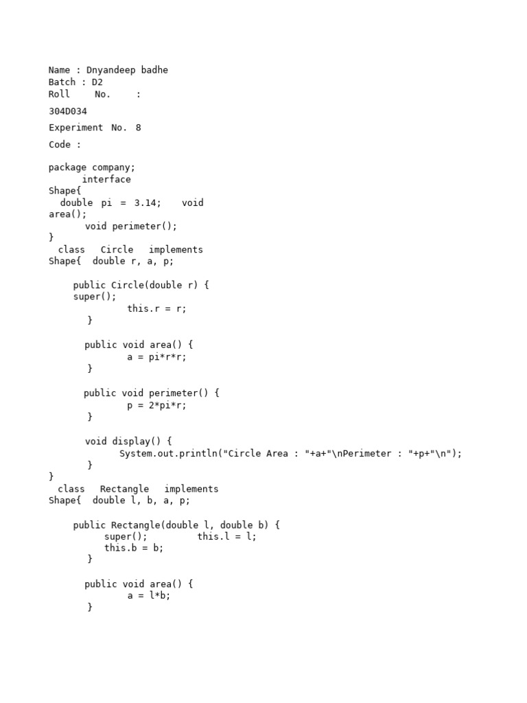 FJP Exp 8 | PDF | Science & Mathematics