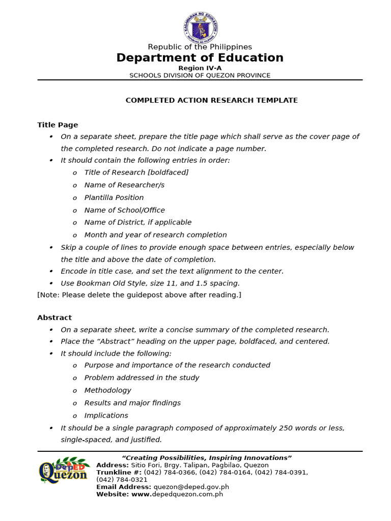 4 Completed Action Research Template 2023 | PDF | Paragraph | Data Analysis