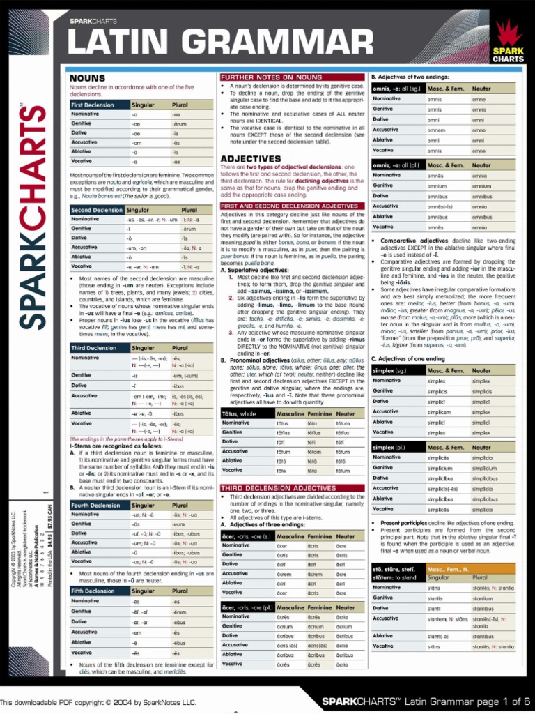 Spark Charts Latin Grammar